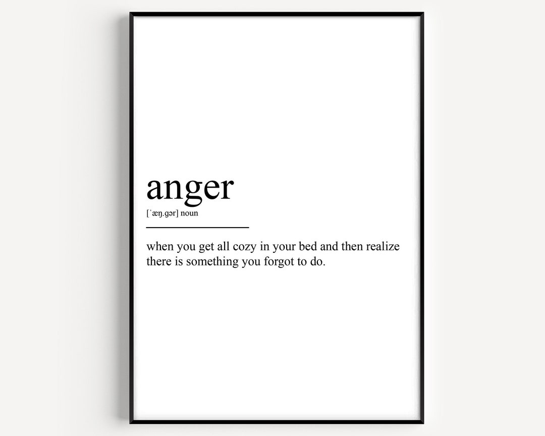 Anger Definition Print - Etsy