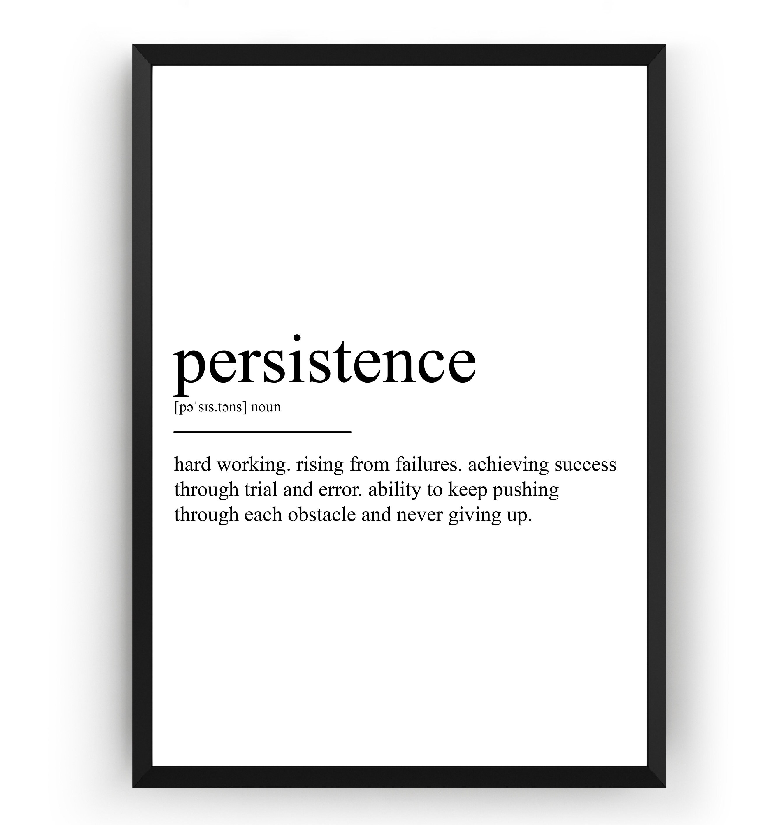 Persistence Definition Print Etsy