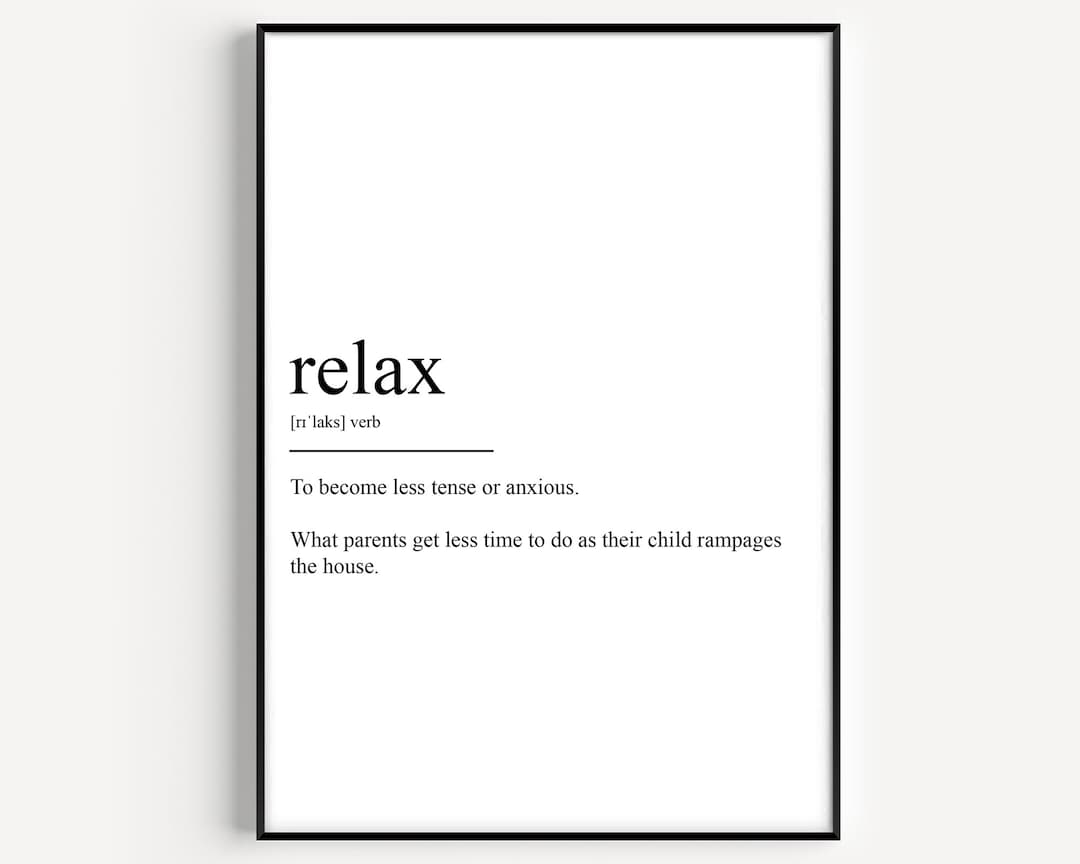 Relax Definition Print - Etsy