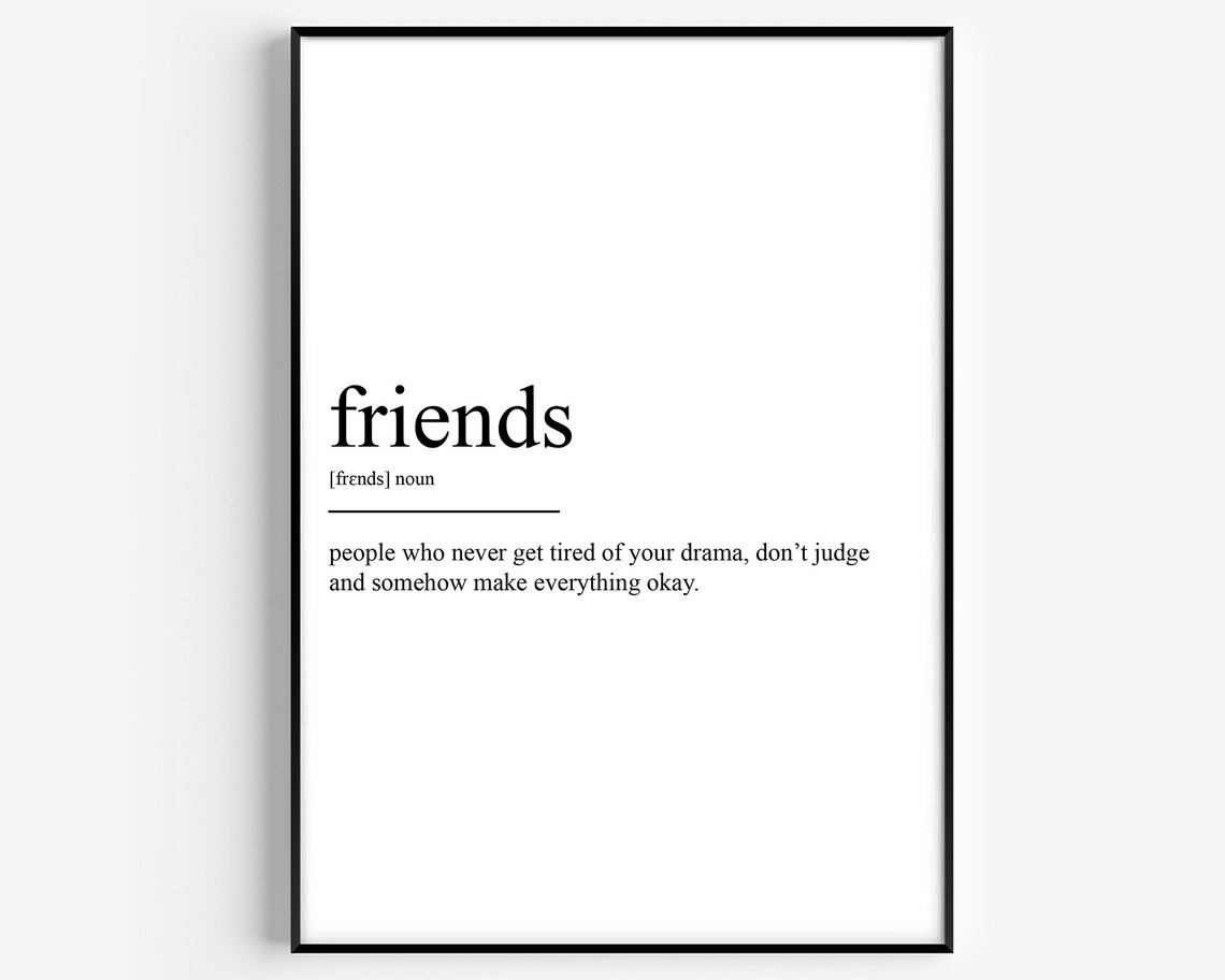 Friends Definition Print - Etsy