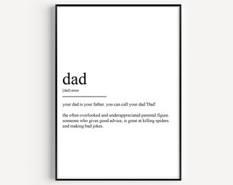 Personalised Dad Print Dad Definition Personalised Gift for Daddy ...