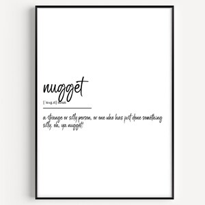 Nugget Definition Print - Etsy