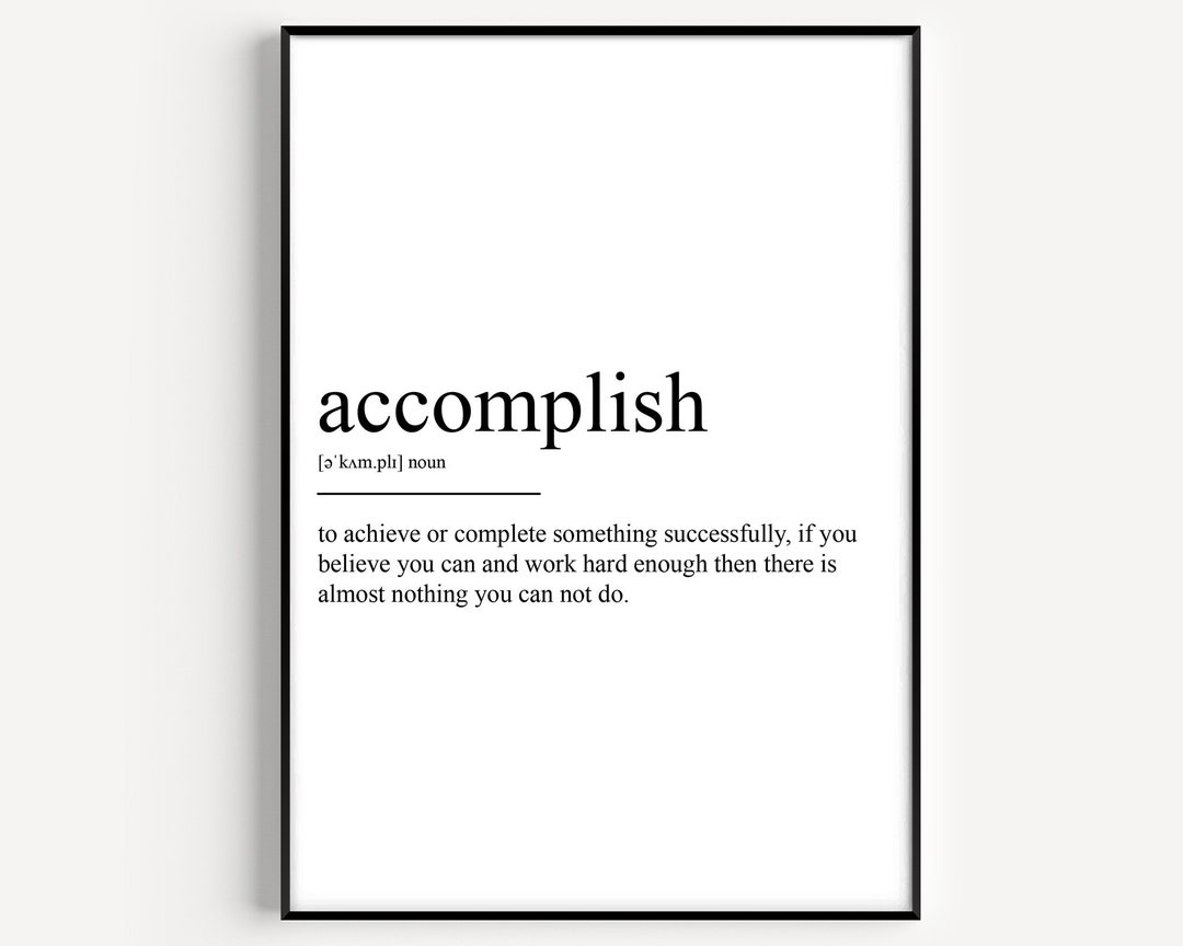 Accomplish Definition Print - Etsy