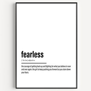 Fearless Definition Print - Etsy