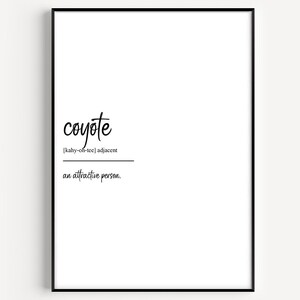 Coyote Definition Print - Etsy