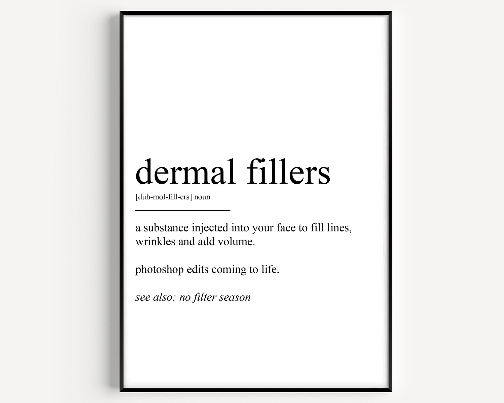 Dermal Fillers Definition Print - Etsy
