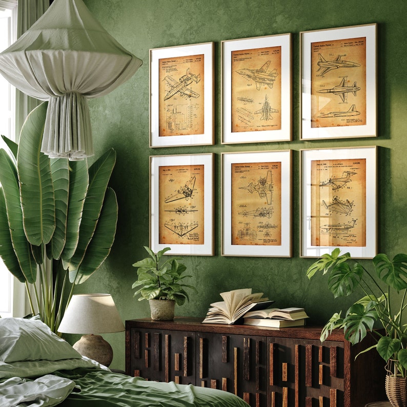 Aircraft Patent Prints, Aviation Wall Art, Set of 6 - Etsy UK