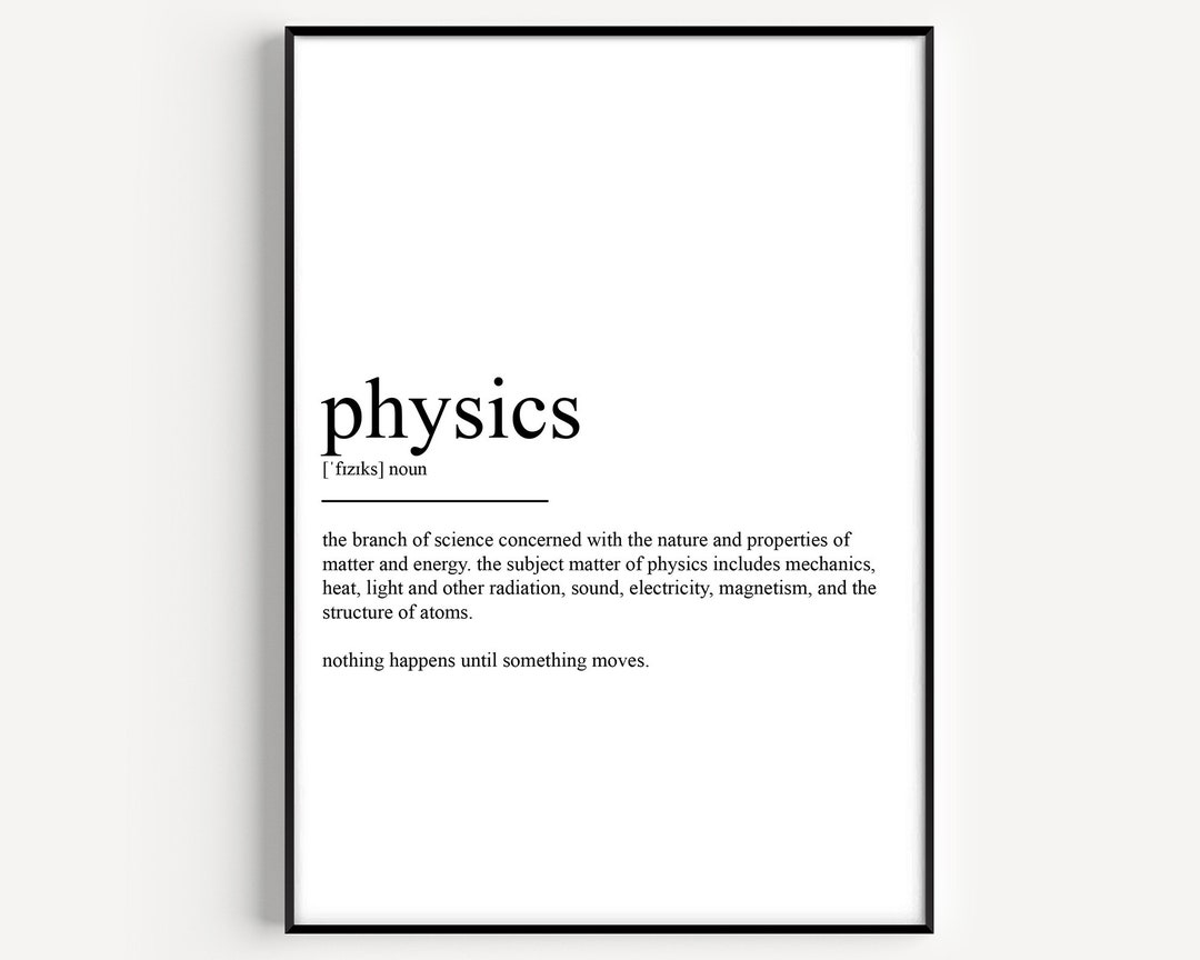 Physics Definition Print - Etsy