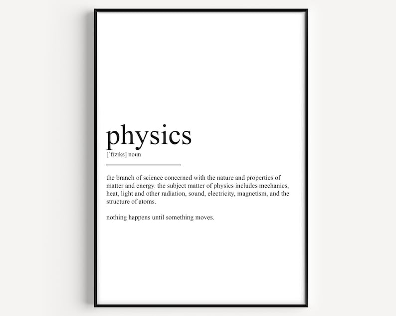 Physics Definition Print - Etsy