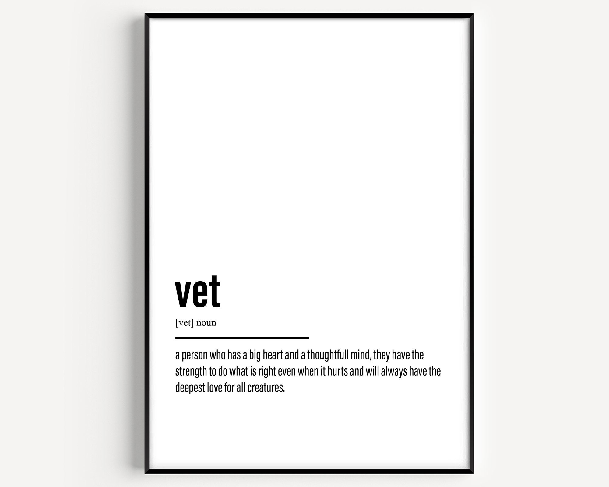 Vet Definition Print - Etsy