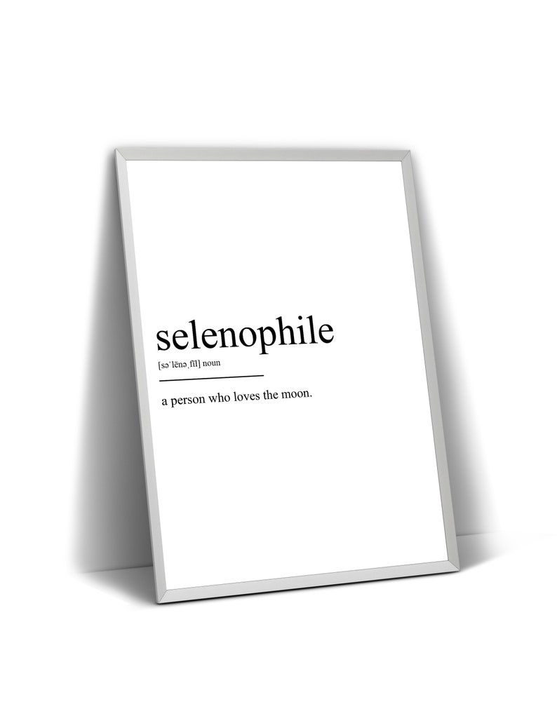 Selenophile Definition Print | Etsy