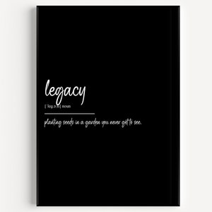 Legacy Definition Print - Etsy