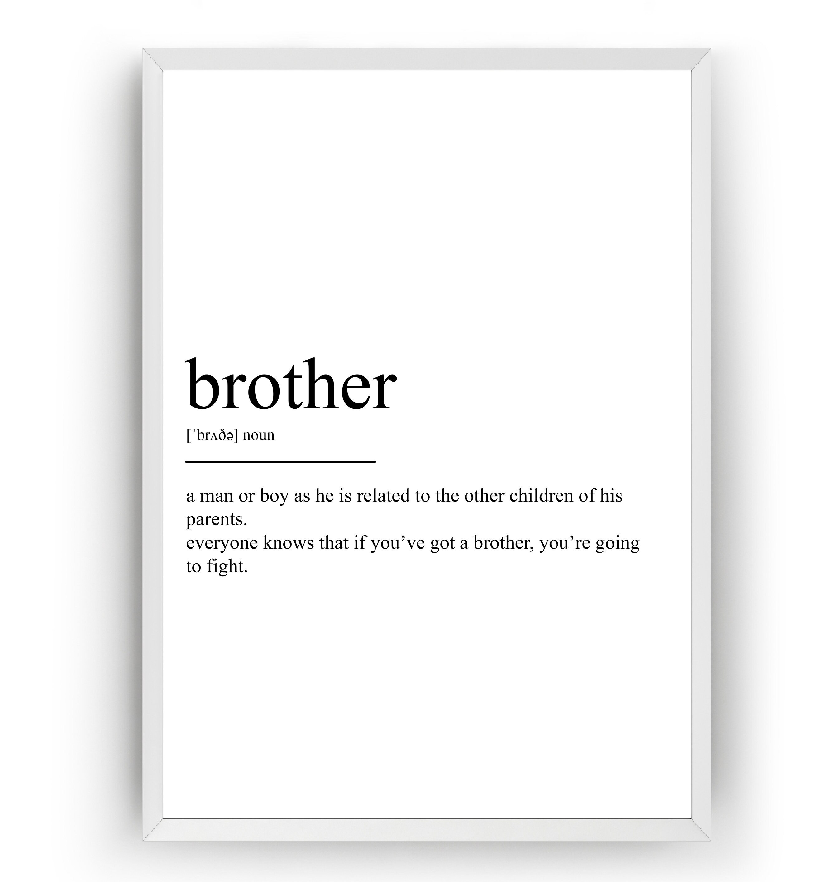 Brother Definition Print - Etsy UK