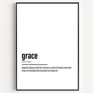 Grace Definition Print - Etsy