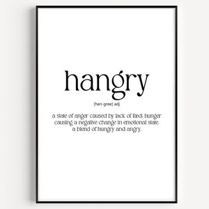 Hangry Definition Print - Etsy