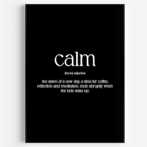 Calm Definition Print - Etsy
