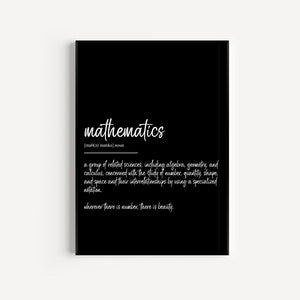 Mathematics Definition Print - Etsy UK