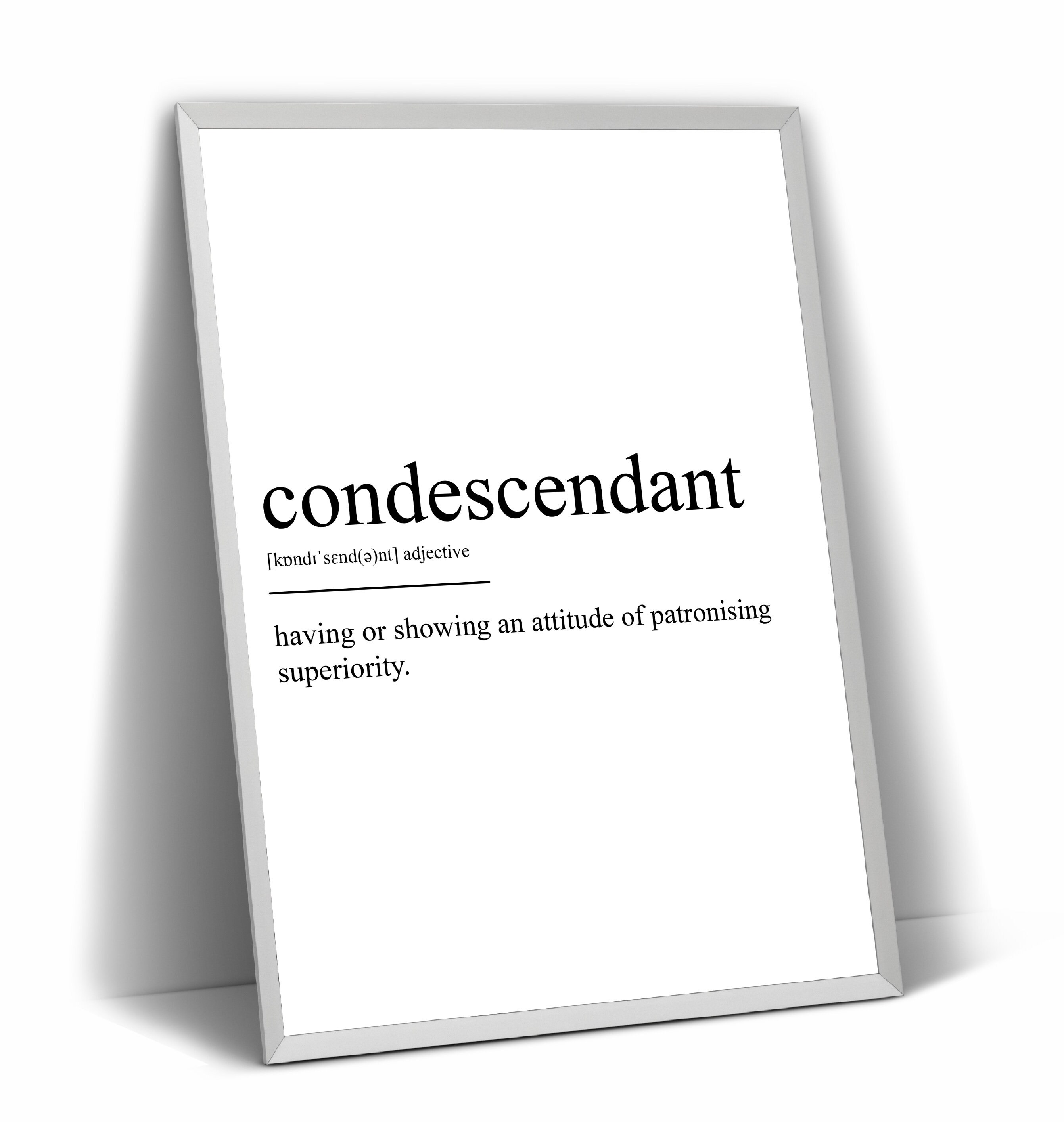 Condescendant Definition Print - Etsy Canada