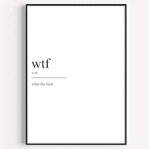 WTF Definition Print Version 2 - Etsy