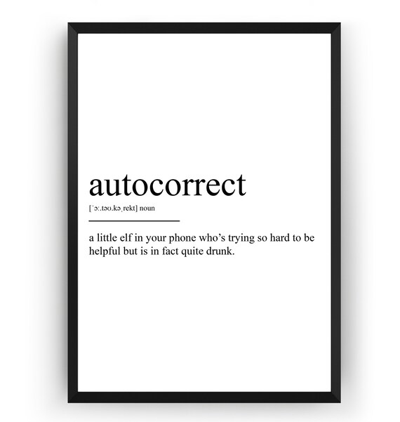 Autocorrect Definition Print | Etsy