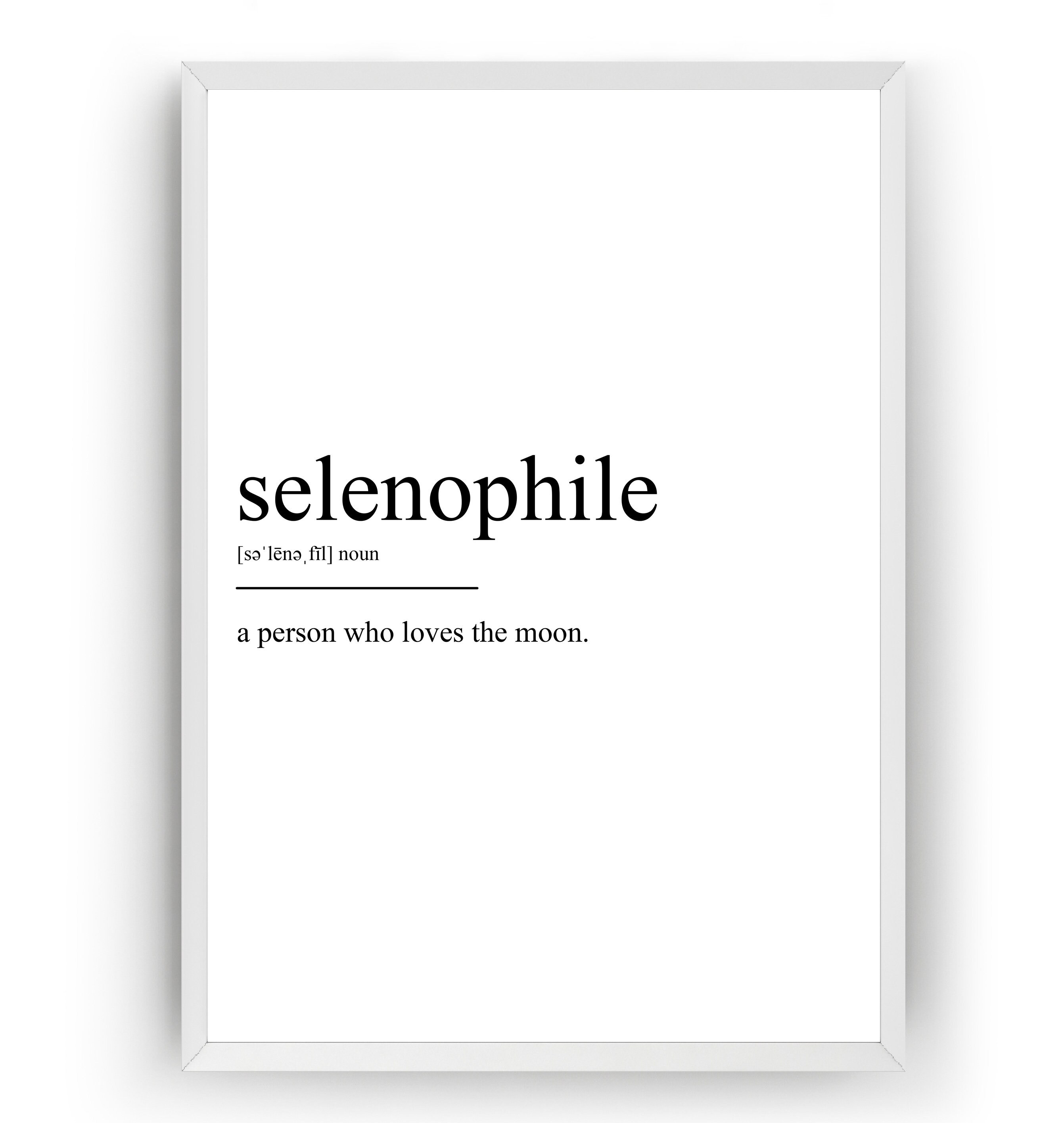 Selenophile Definition Print | Etsy