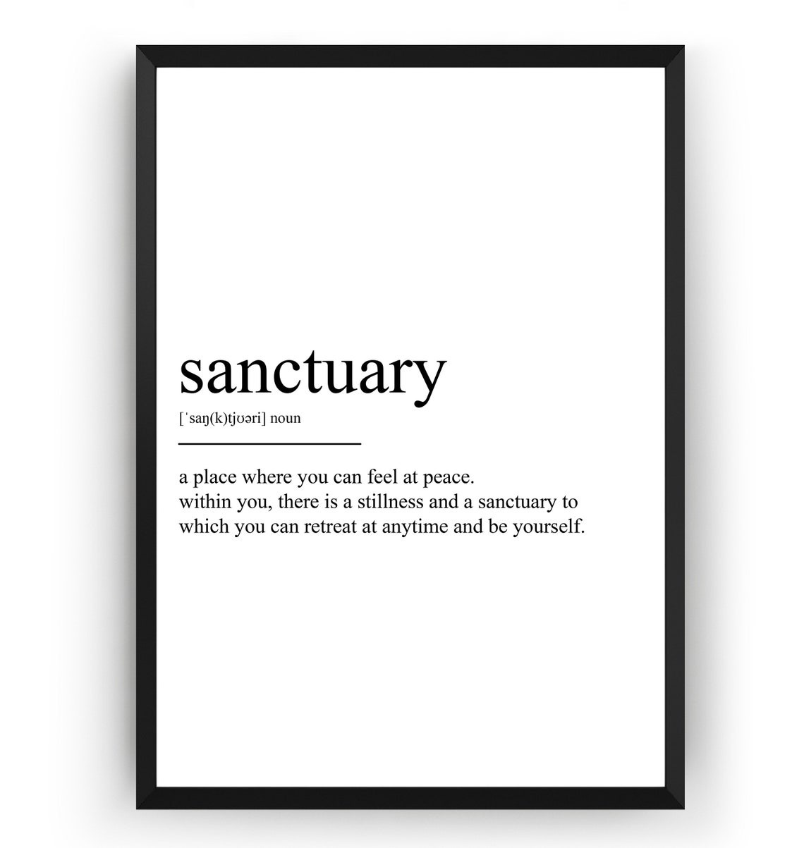 Sanctuary Definition Print - Etsy