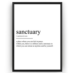 Sanctuary Definition Print - Etsy