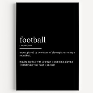 Football Definition Print - Version 2 - Etsy