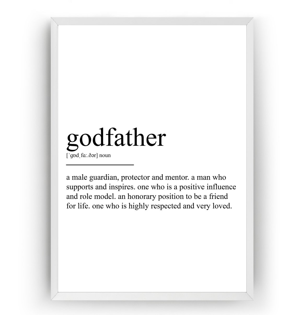 Godfather Definition Print - Etsy