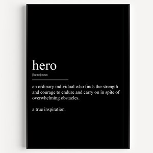 Hero Definition Print - Etsy