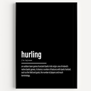 Hurling Definition Print - Etsy
