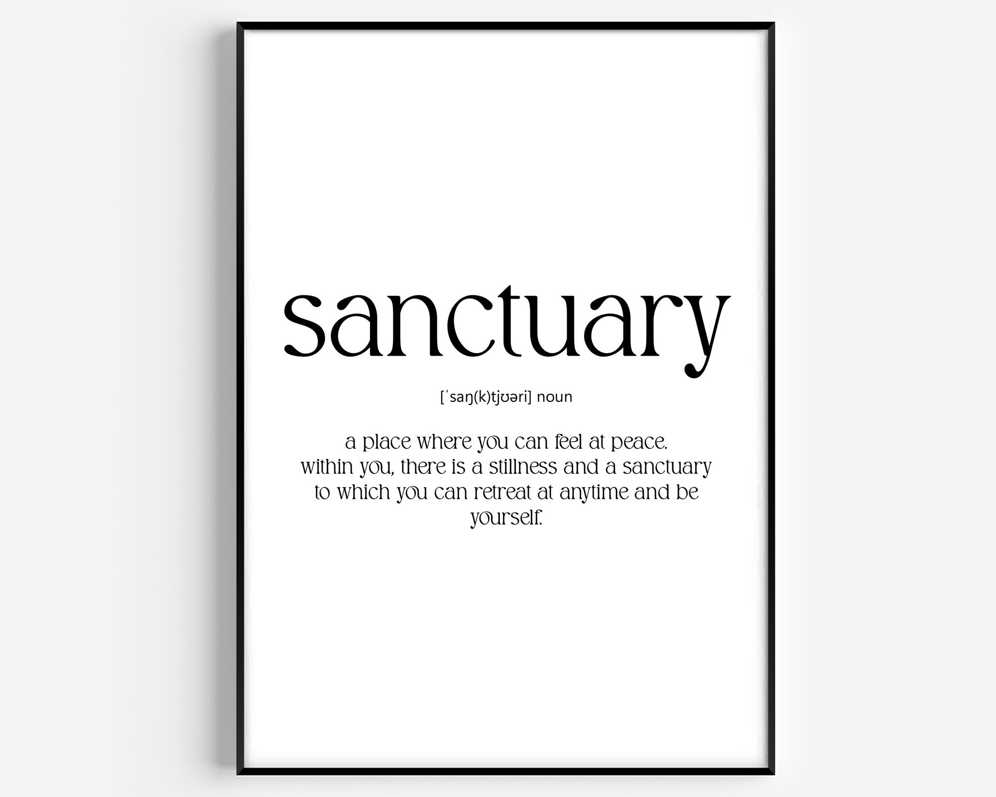 Sanctuary Definition Print - Etsy