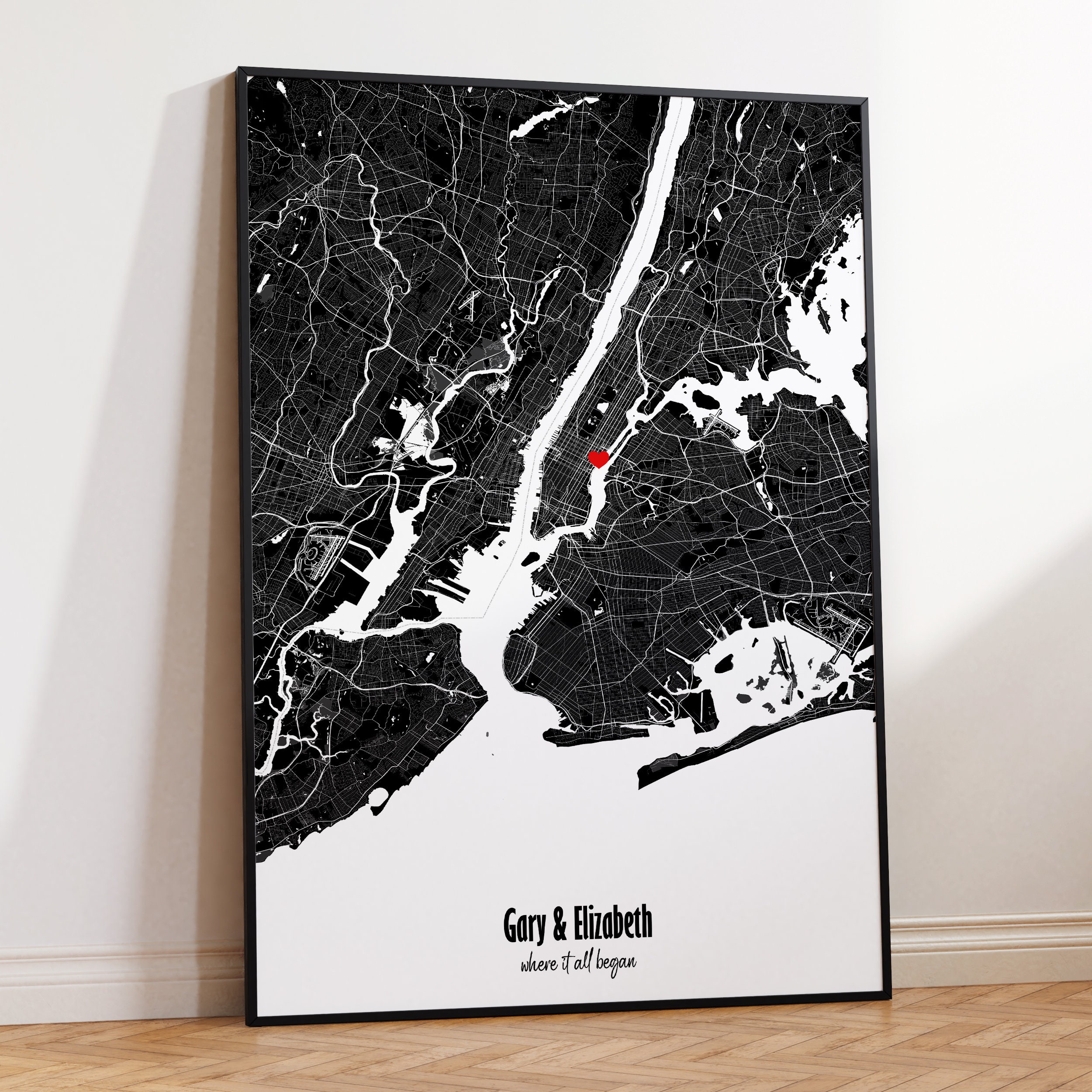 Mono City Map Print, Custom Travel Decor Gift, Personalized City Map ...
