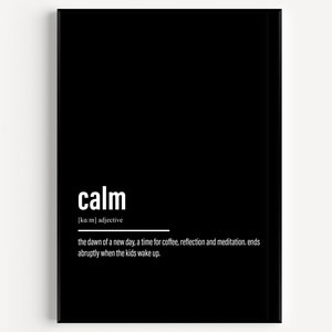 Calm Definition Print - Etsy