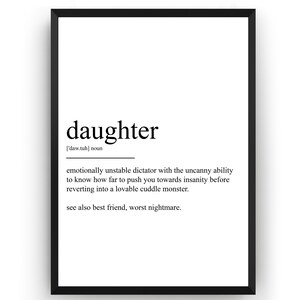 Daughter Definition Print Version 2 - Etsy