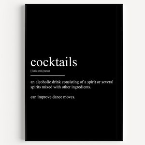 Cocktails Definition Print - Etsy UK