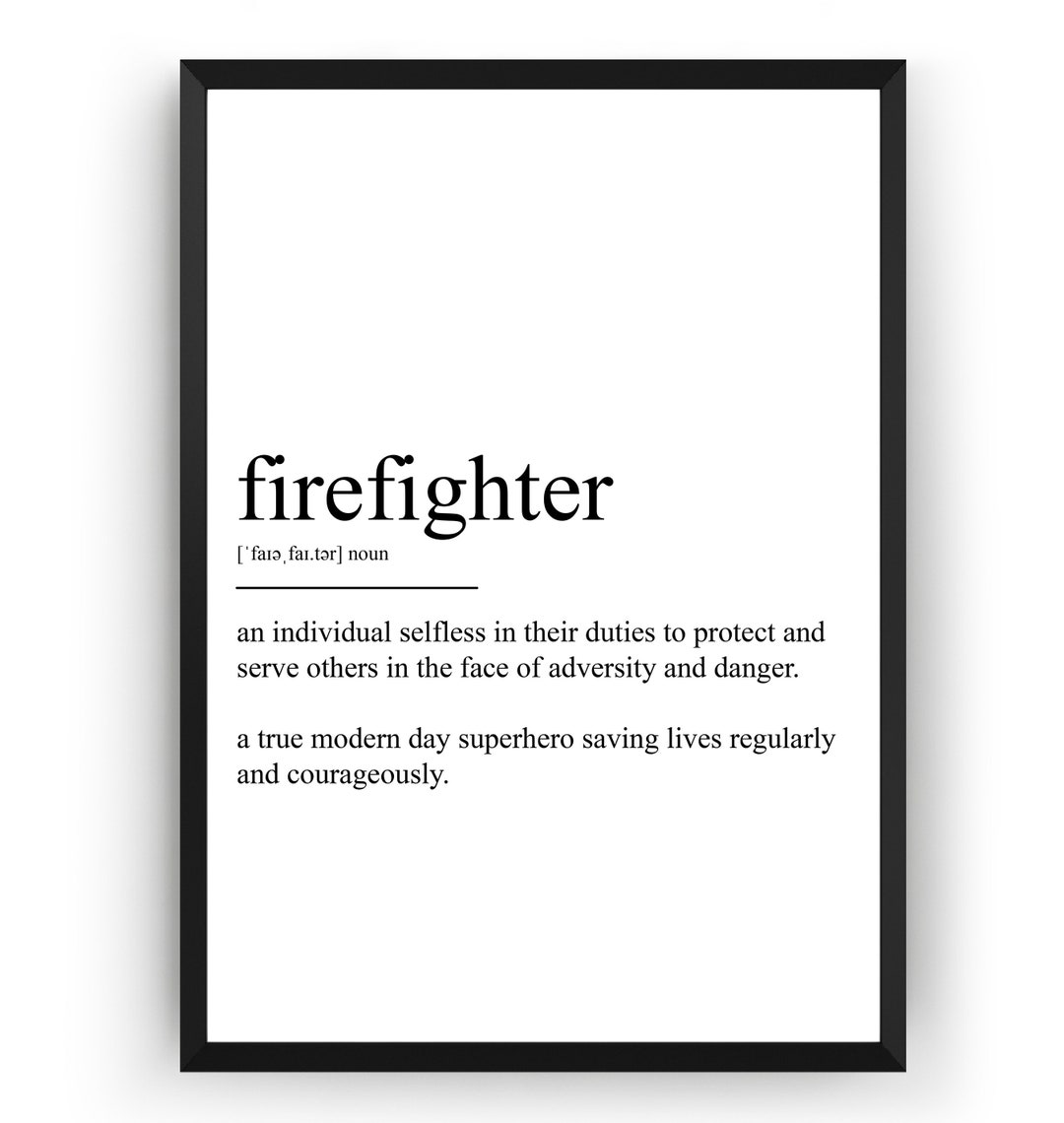 Firefighter Definition Print - Etsy