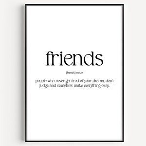 Friends Definition Print - Etsy