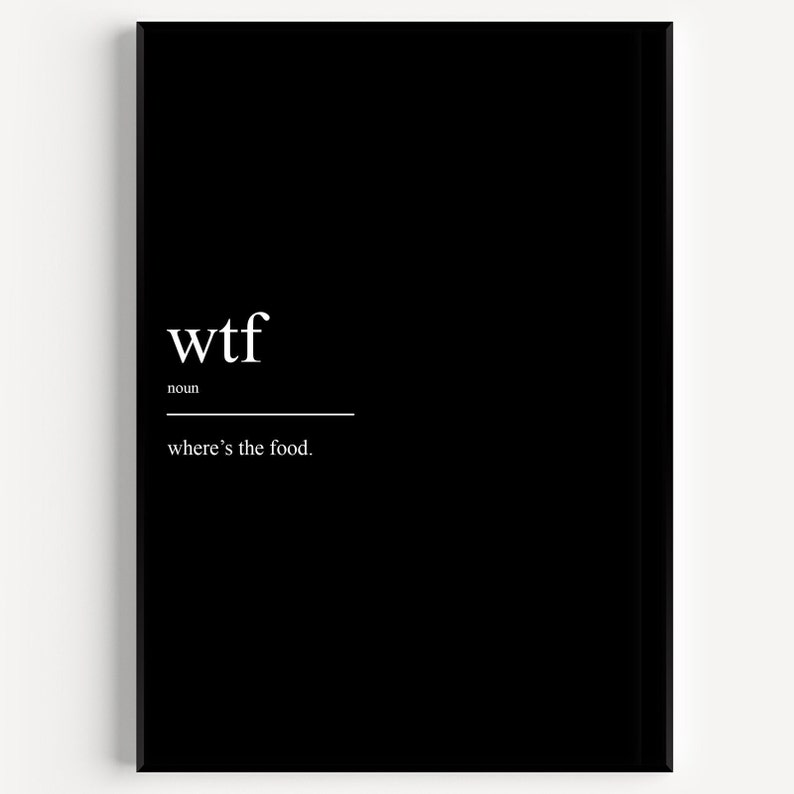 WTF Definition Print - Etsy