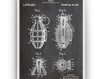 Grenade Blueprint - Etsy