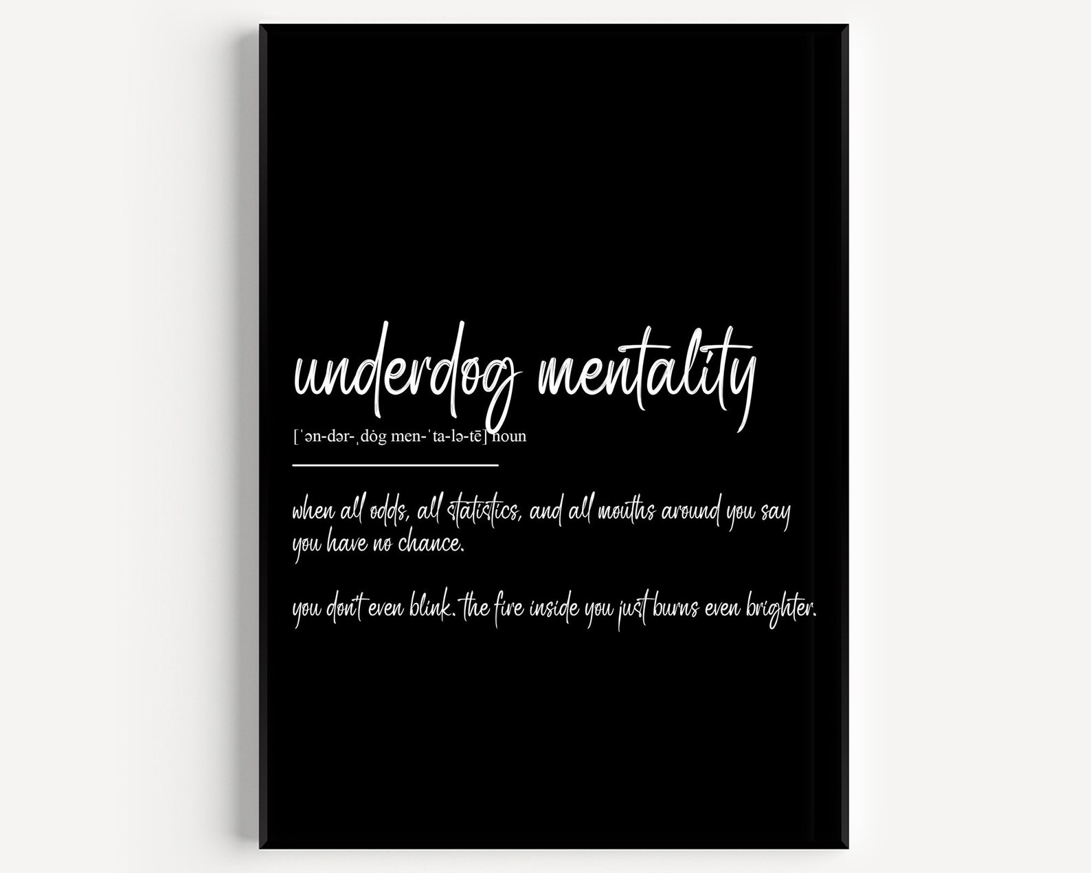 Underdog Mentality Definition Print - Etsy UK