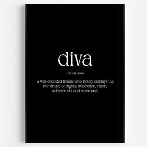 Diva Definition Print - Etsy