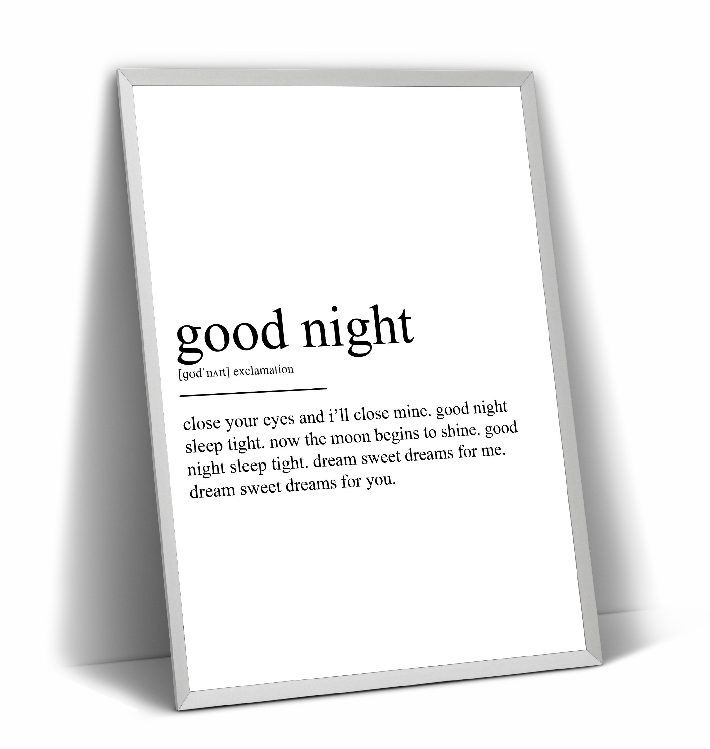 Good Night Definition Print - Etsy