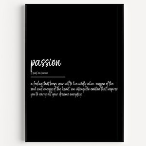 Passion Definition Print - Etsy
