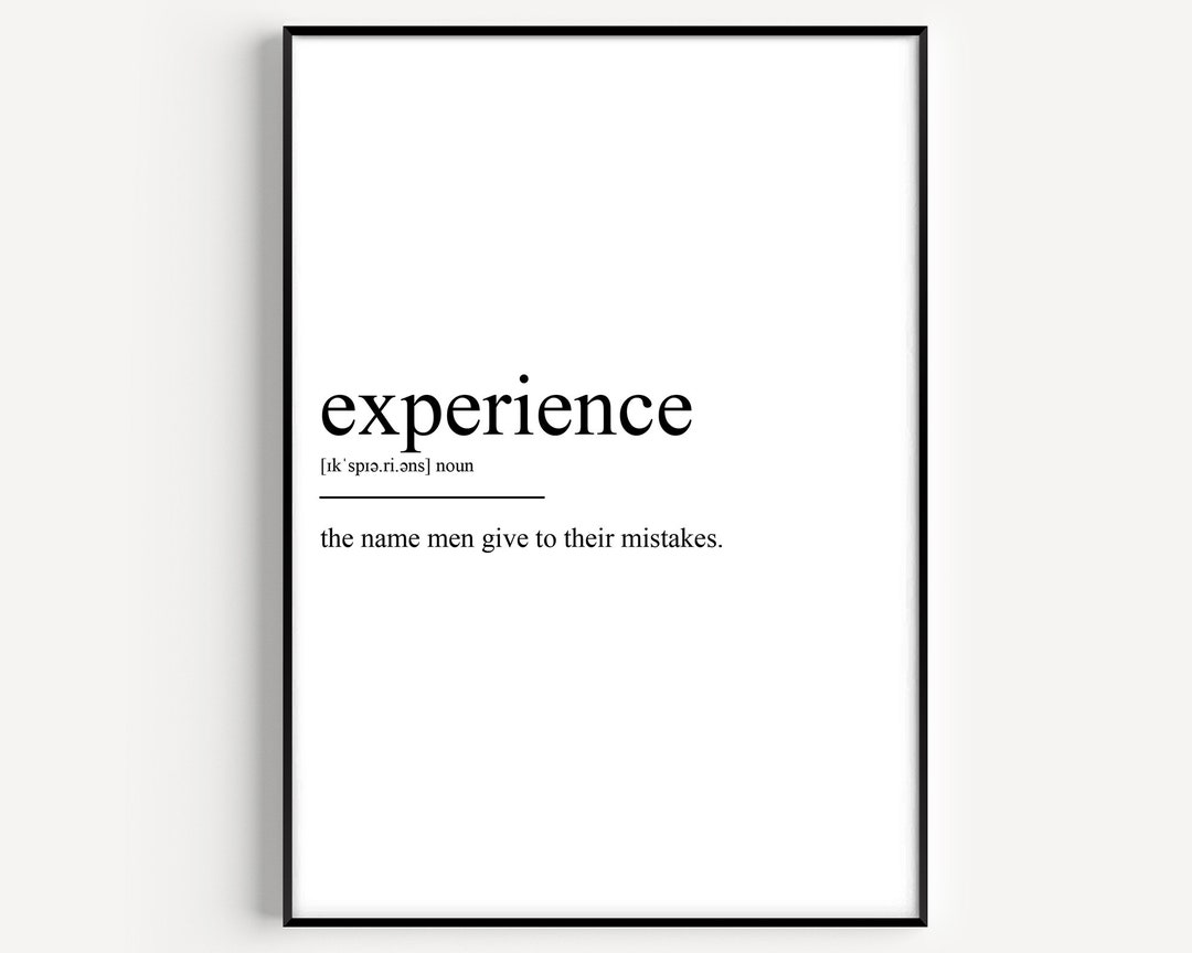 Experience Definition Print - Etsy