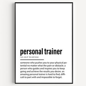 Personal Trainer Definition Print - Etsy