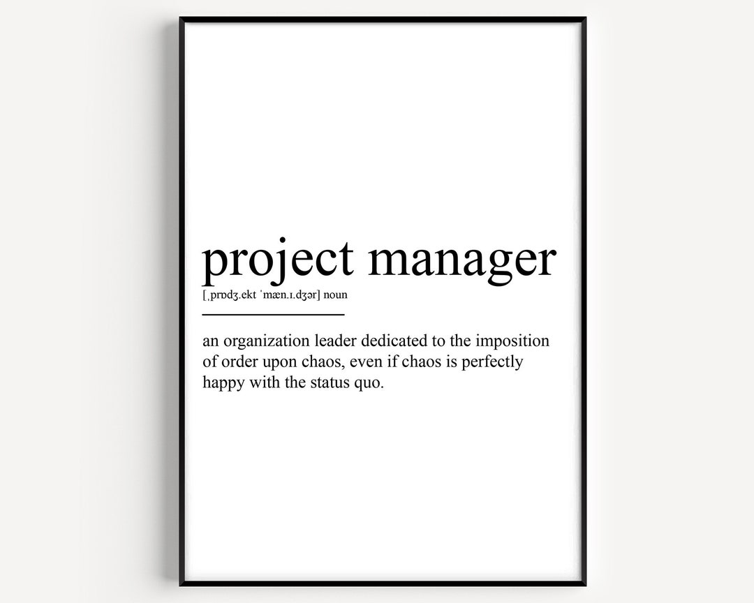 Project Manager Definition Print - Etsy