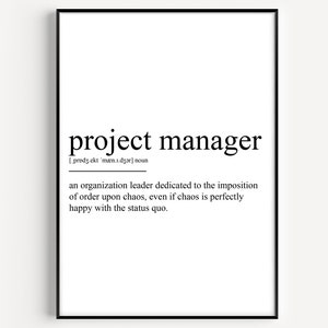 Project Manager Definition Print - Etsy