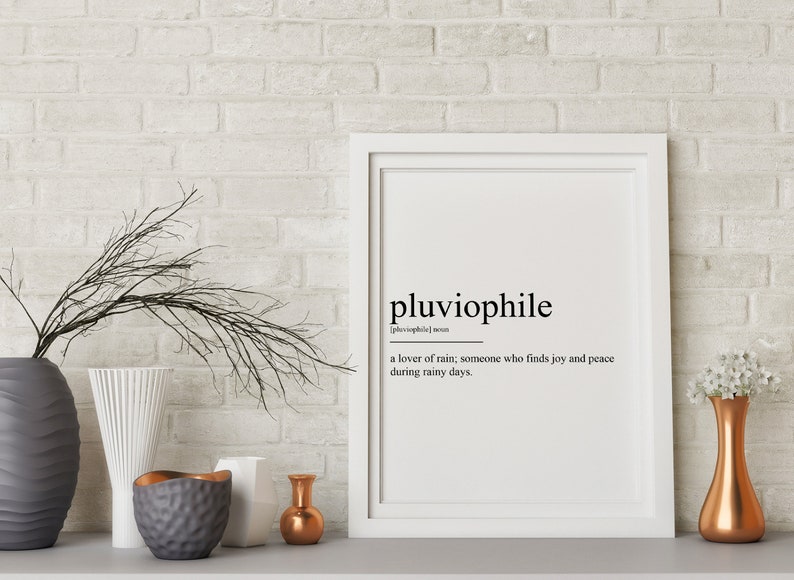 Pluviophile Definition Print Version 2 - Etsy