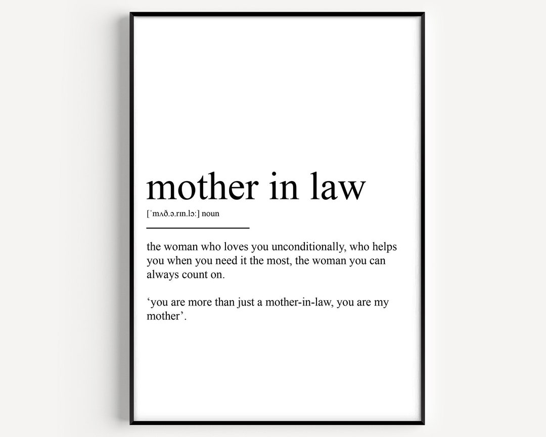 Mother-in-law Definition Print - Etsy